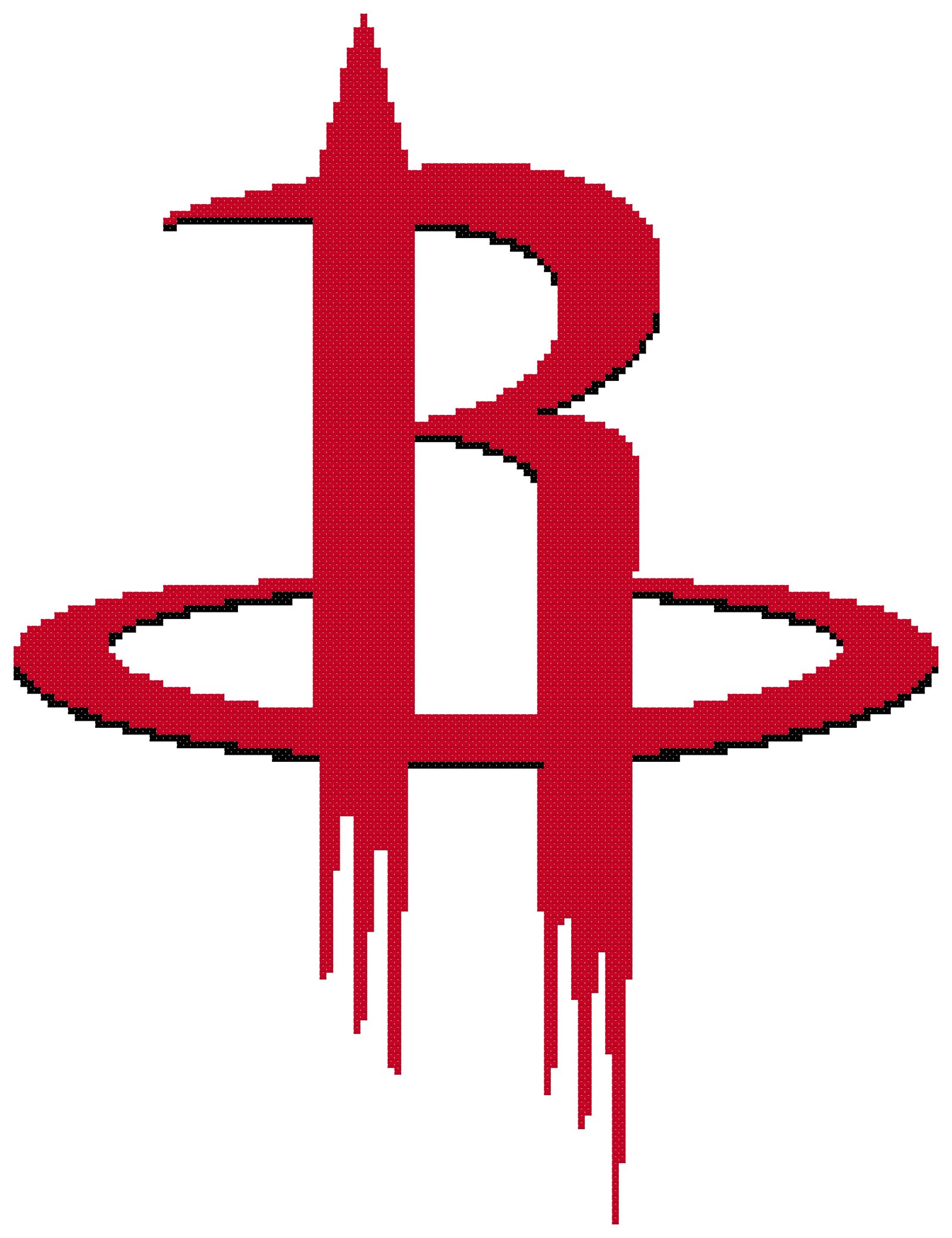 Houston Rockets Logo Counted Cross Stitch Pattern | The Cross Stitch Guy