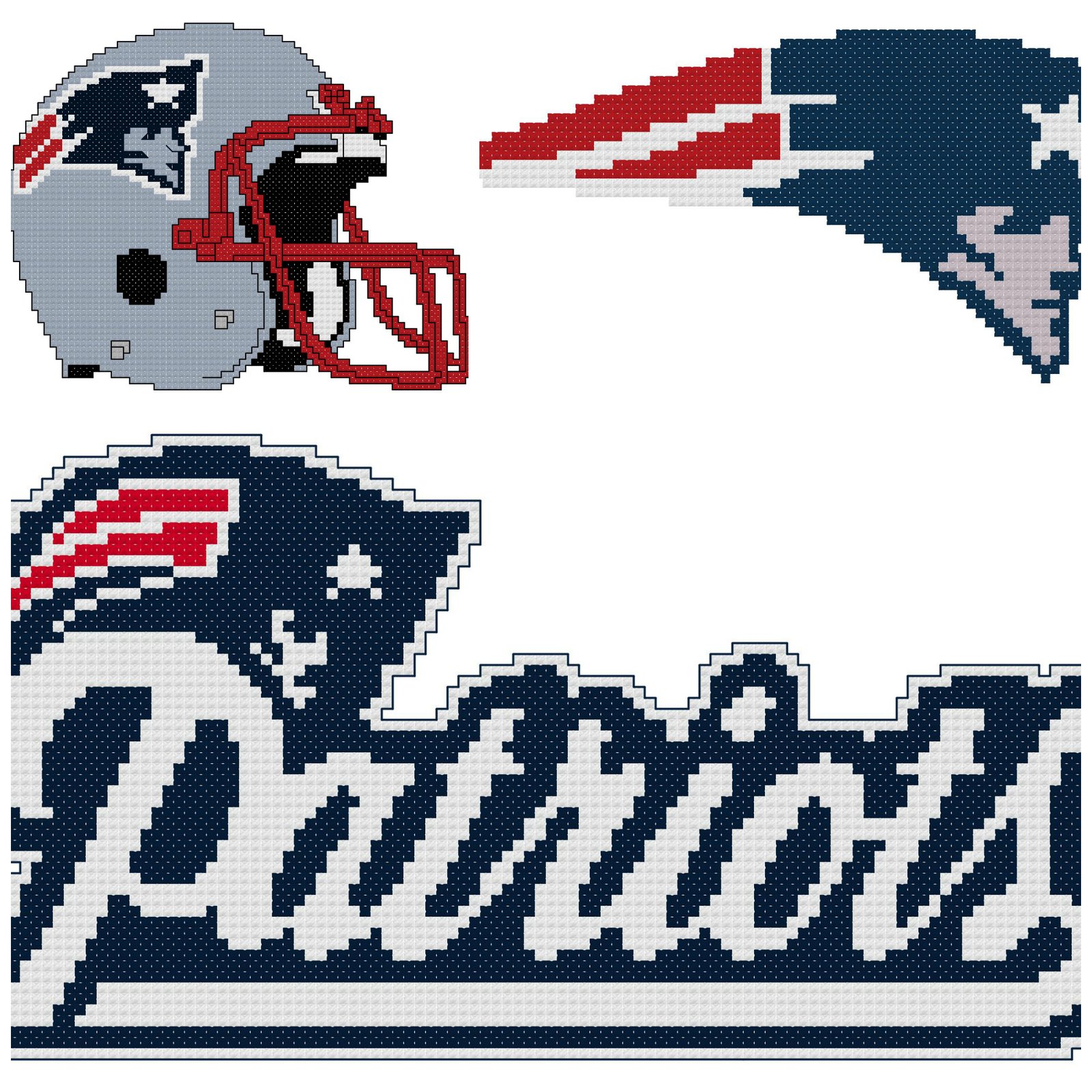 Patriots Collage | The Cross Stitch Guy