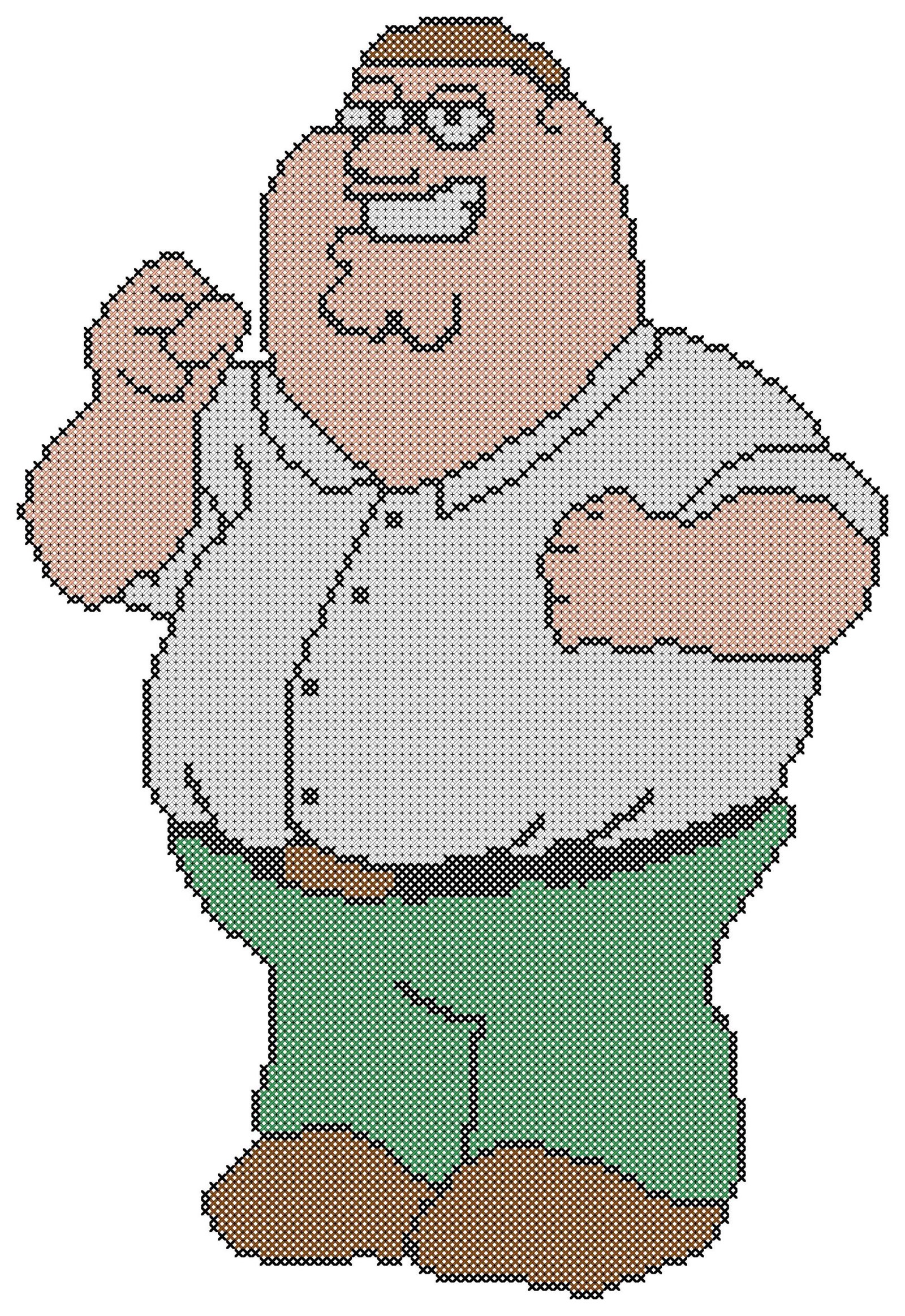 Peter Griffin from Family Guy Counted Cross Stitch Pattern | The Cross ...